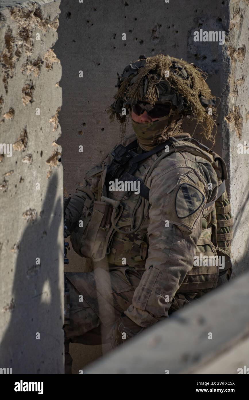 U.S. Army Trooper assigned to 1st Battalion, 12th Cavalry Regiment, 3rd ...