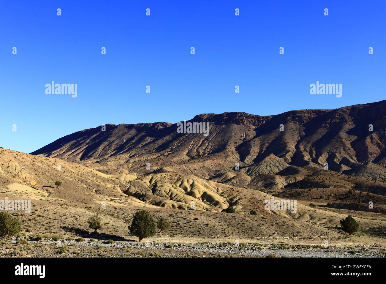 View on a mountain in the Middle Atlas which is a mountain range in ...