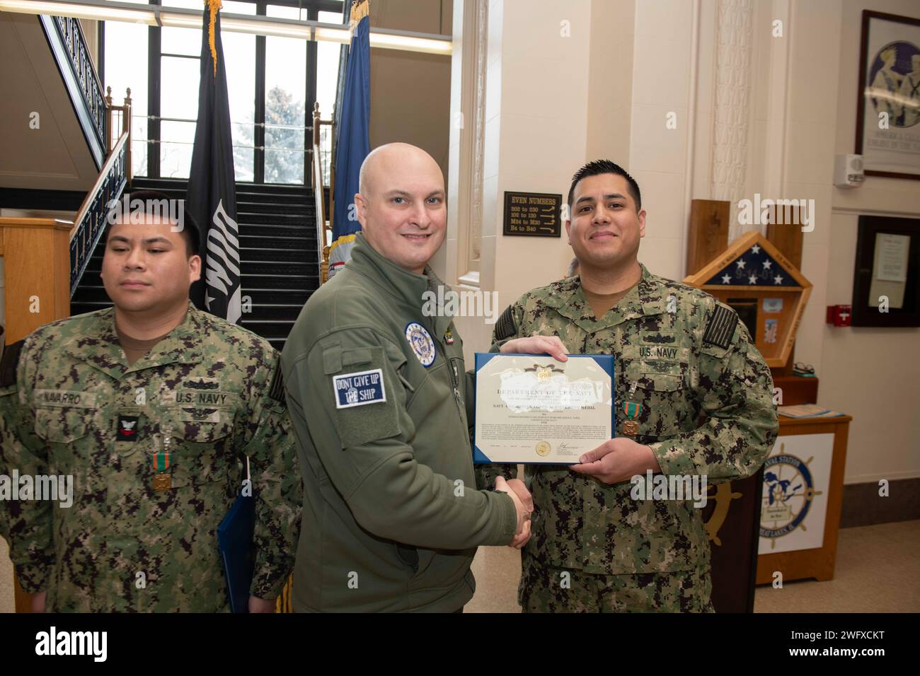 GREAT LAKES, Il. (January 18, 2024) Sailors stationed aboard Naval ...