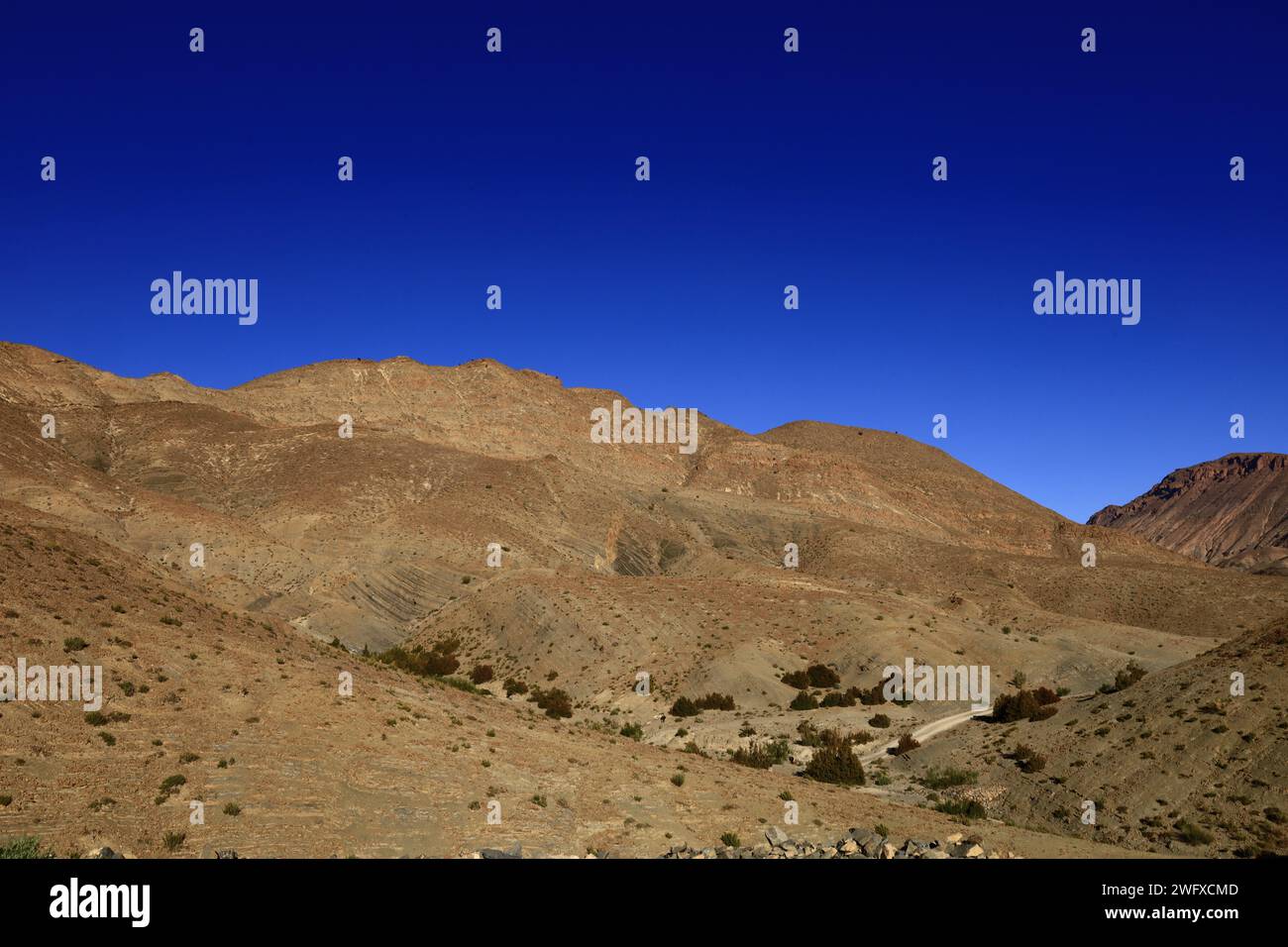 View on a mountain in the Middle Atlas which is a mountain range in ...