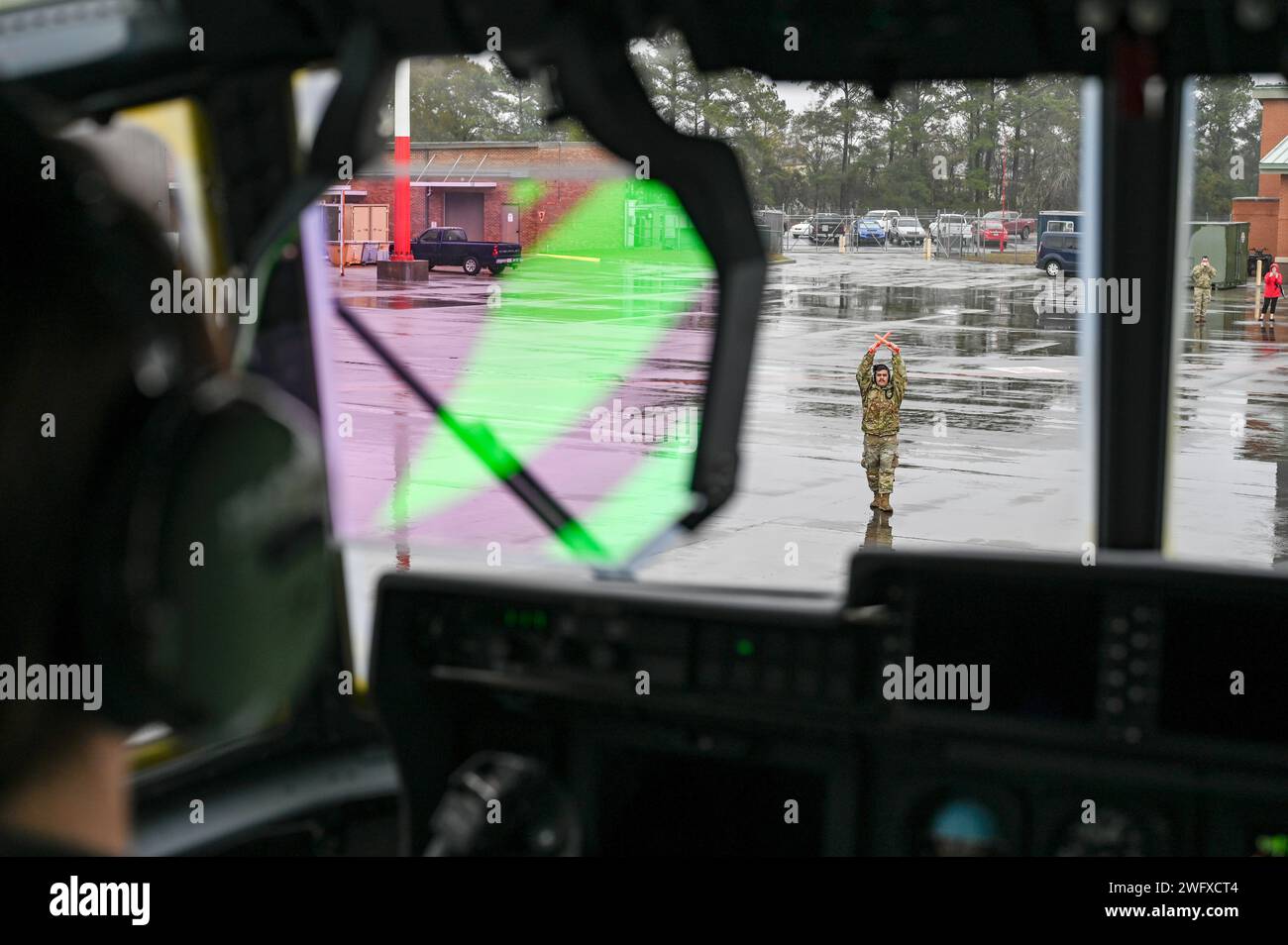 U.S. Air Force Senior Airman Evan Anderson, a crew chief assigned to ...