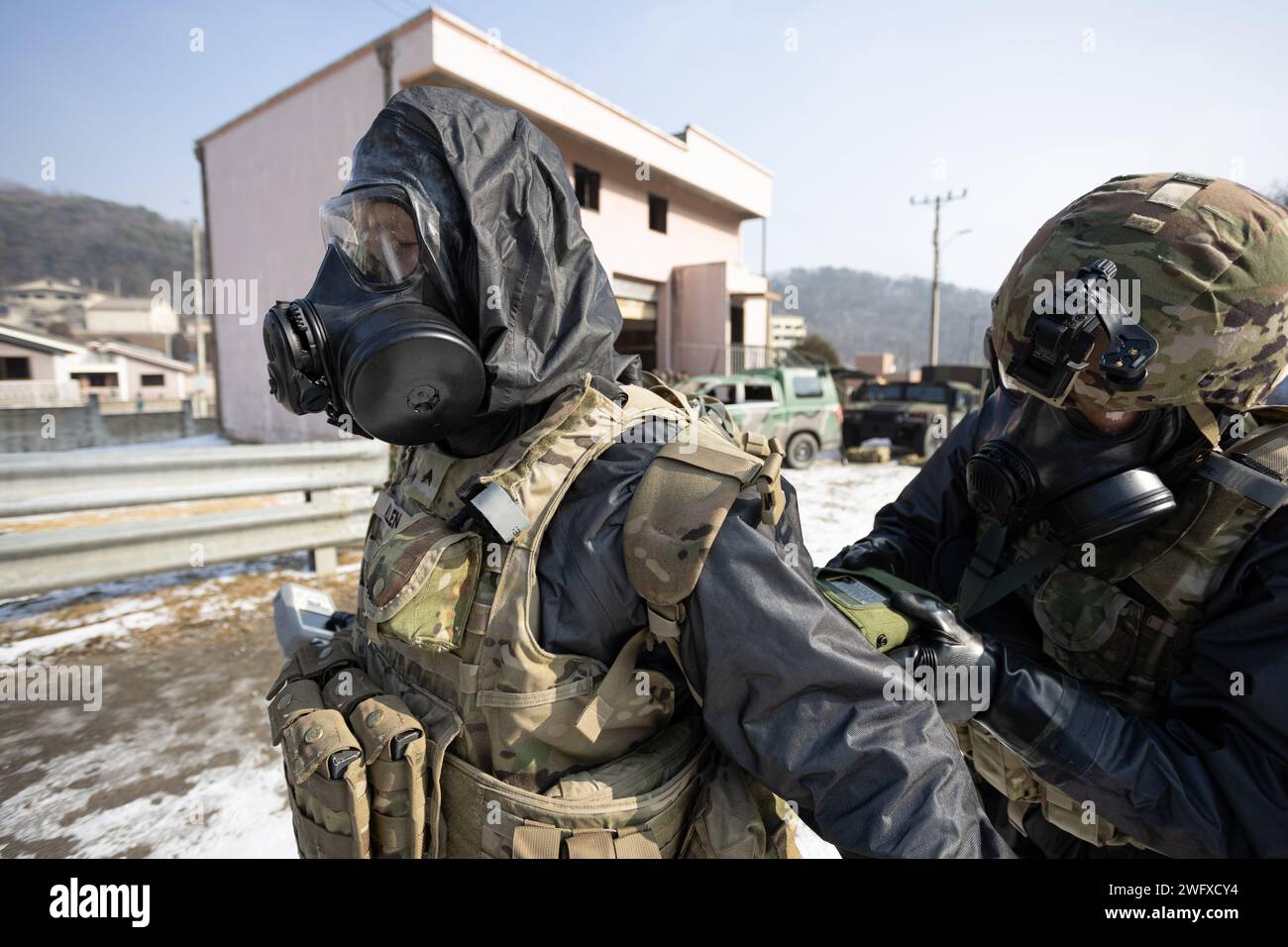 Soldiers assigned to 501st CBRN (Chemical, Biological, Radiological and ...