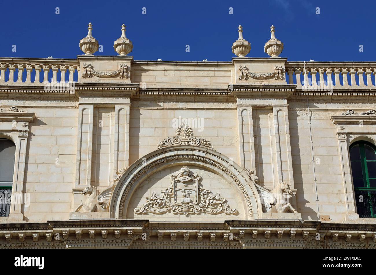 Detail of Palazzo Ferreria in Valletta Stock Photo - Alamy