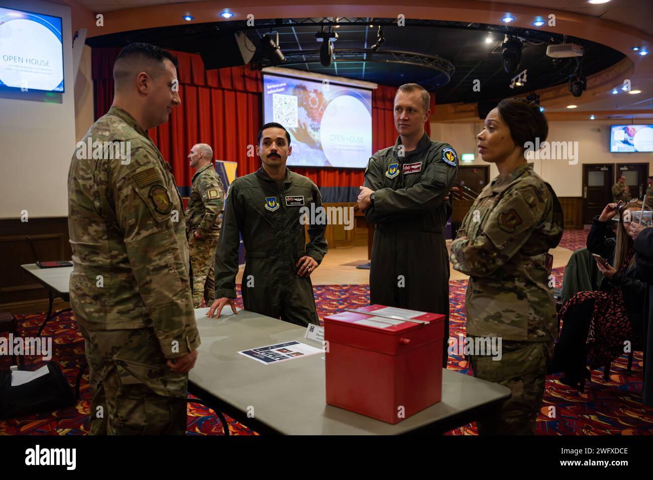 U.S. Air Force Tech. Sgt. Trevor Morrow, left, 100th Maintenance Squadron aircraft electrical ...