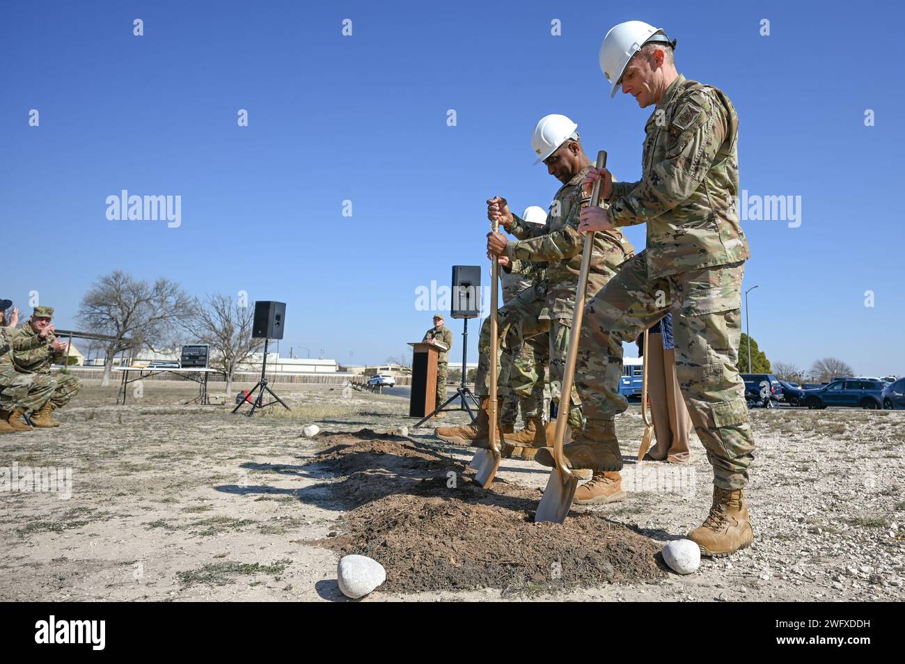 U.S. Air Force Col. Robert Moore (left), 47th Mission Support Group ...