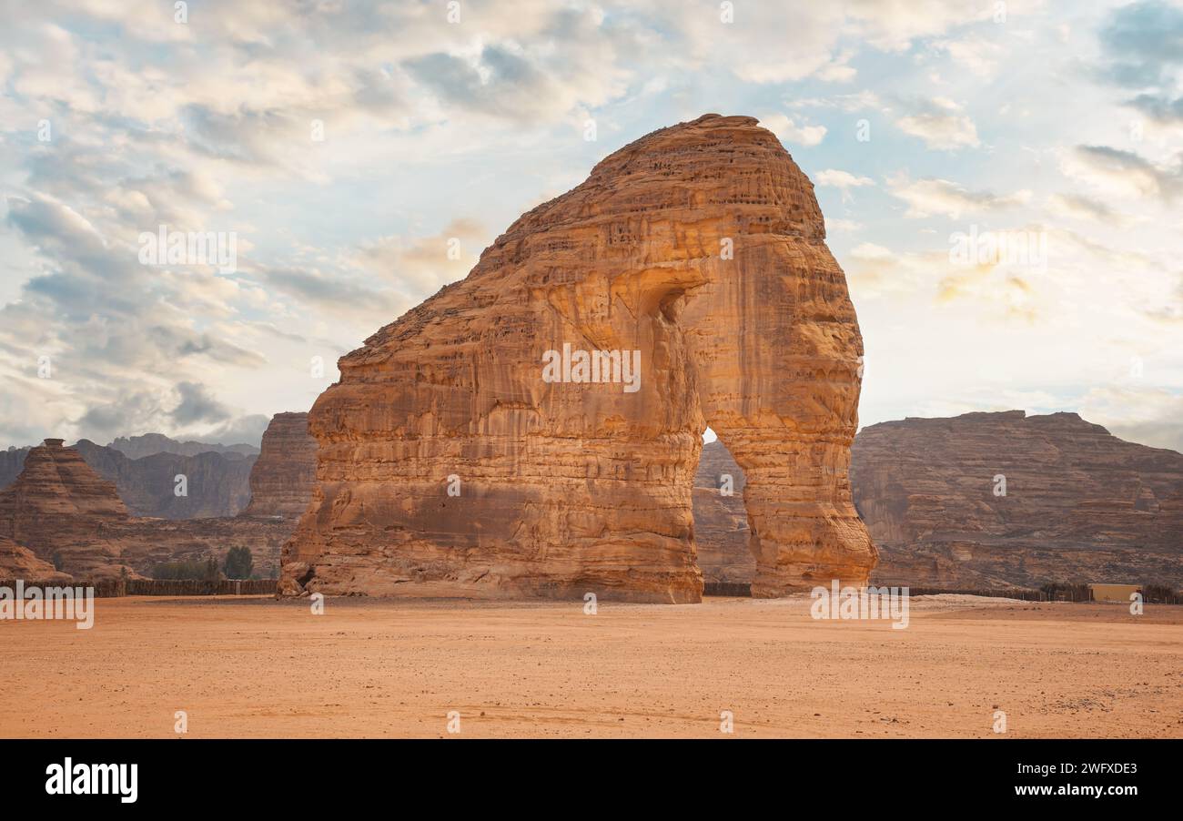 Jabal AlFil - Elephant Rock in Al Ula desert landscape, Saudi Arabia ...