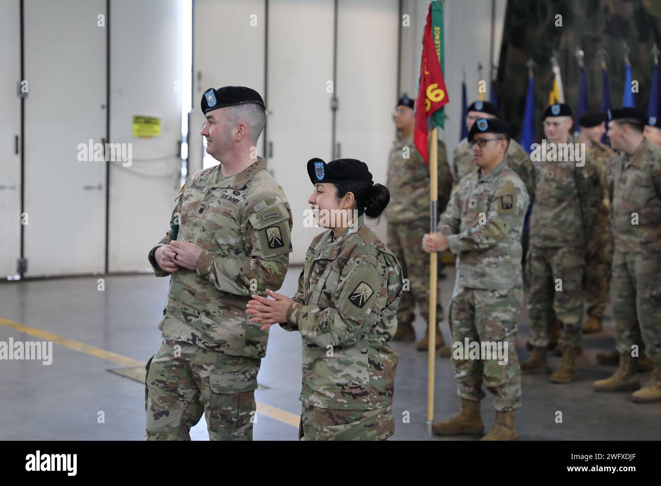 U.S. Army Lt. Colonel Sean Donahoe, Commander, 39th Transportation Battalion, speaks about the ...