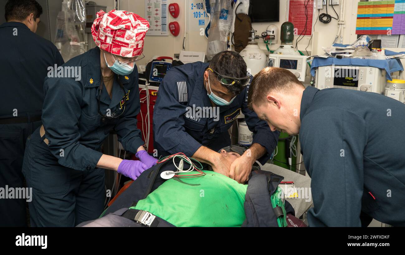 Sailors assigned to medical department onboard Nimitz-class aircraft ...