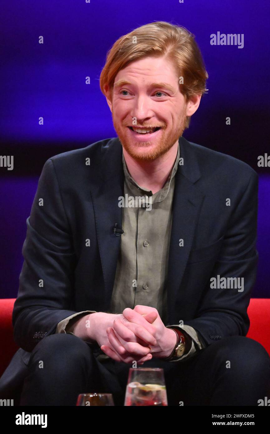 EDITORIAL USE ONLY Domhnall Gleeson during the filming for the Graham ...