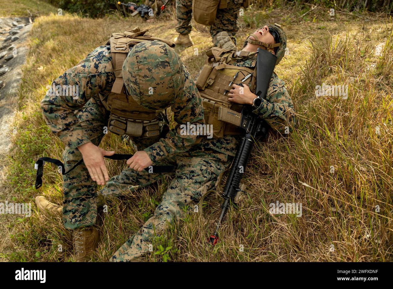 A U.S. Marine with 3rd Maintenance Battalion, 3rd Sustainment Group ...