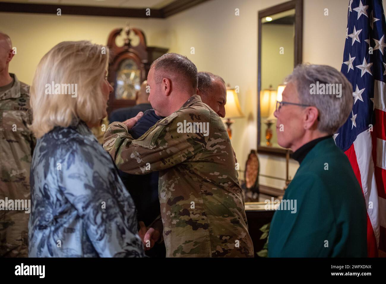 Senior leaders congratulate U.S. Army Lt. Gen. Anthony R. Hale, center ...