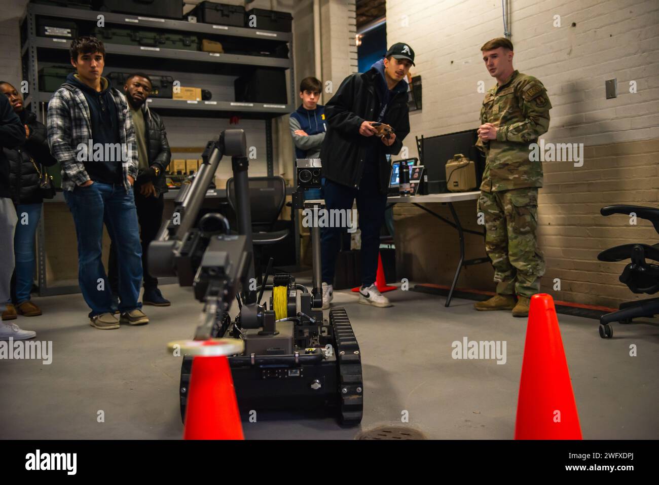 A recruit out of the 338th Recruiting Squadron controls an explosive ...
