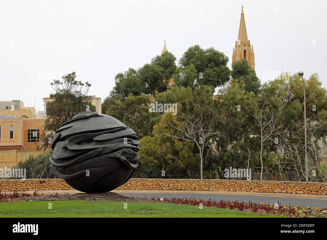 Contemporary roundabout art in Gozo by John Grima Stock Photo - Alamy