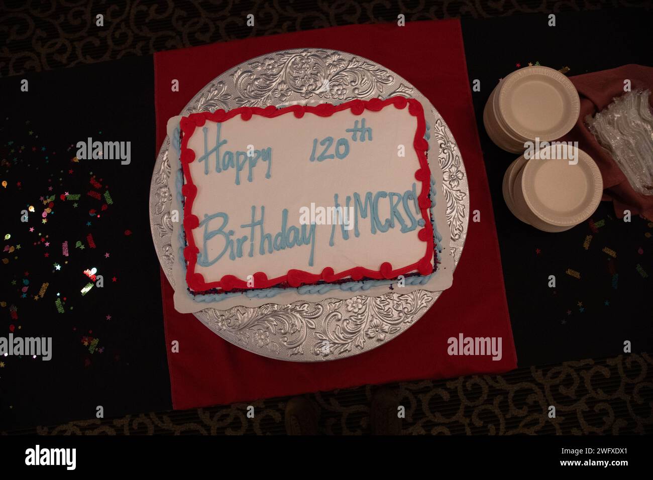A birthday cake is displayed to celebrate the 120th birthday of the ...