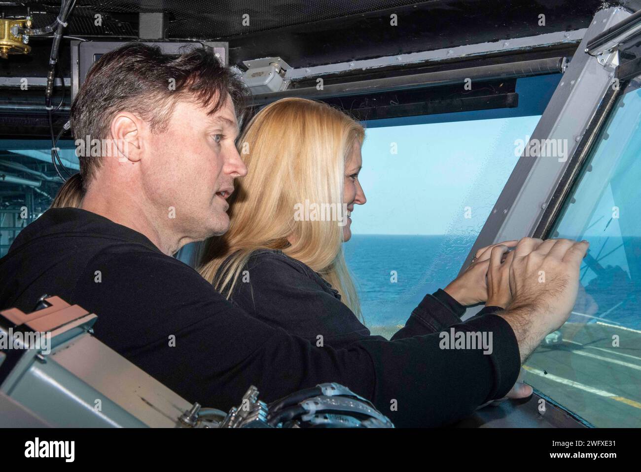 240120-N-TY704-1019 PHILIPPINE SEA (Jan. 20, 2024) Brandon Fraley, left ...