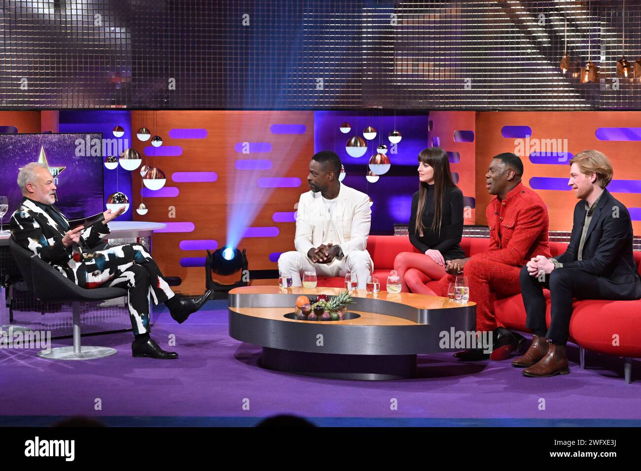 EDITORIAL USE ONLY (l-r) Sterling K Brown, Dakota Johnson, Colman Domingo, Domhnall Gleeson and ...