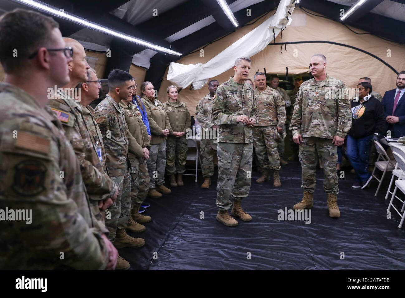 Army Gen. Daniel Hokanson, chief, National Guard Bureau, meets with ...