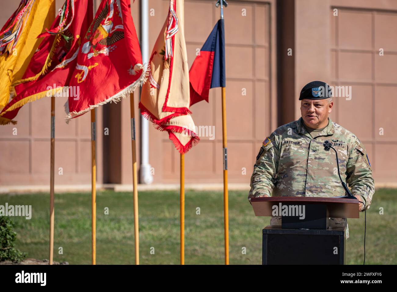 U.S. Army Col. David T. Hatcher, commander of the 29th Infantry Brigade ...