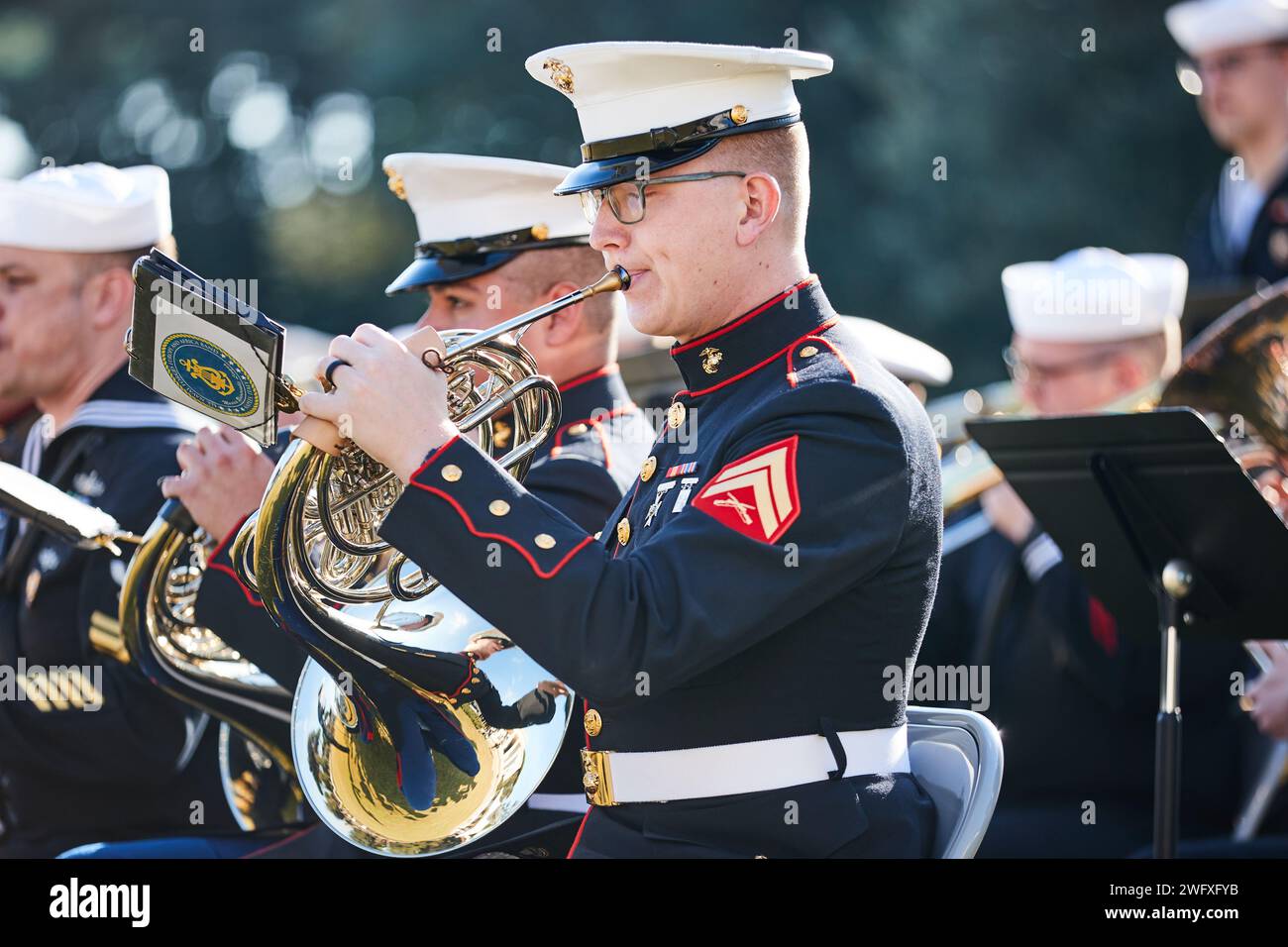 U.S. Marine Corps Cpl. Matthew Cary, a musician with the 2nd Marine ...