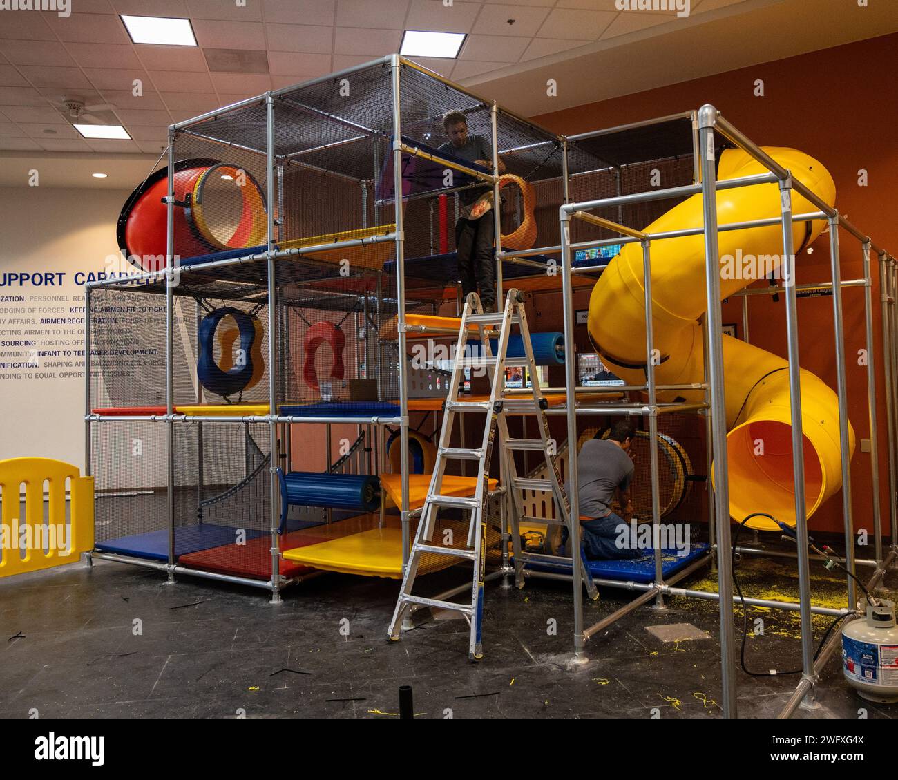 Noah Daniel (left) and Travis Defusco (right), playground installation ...