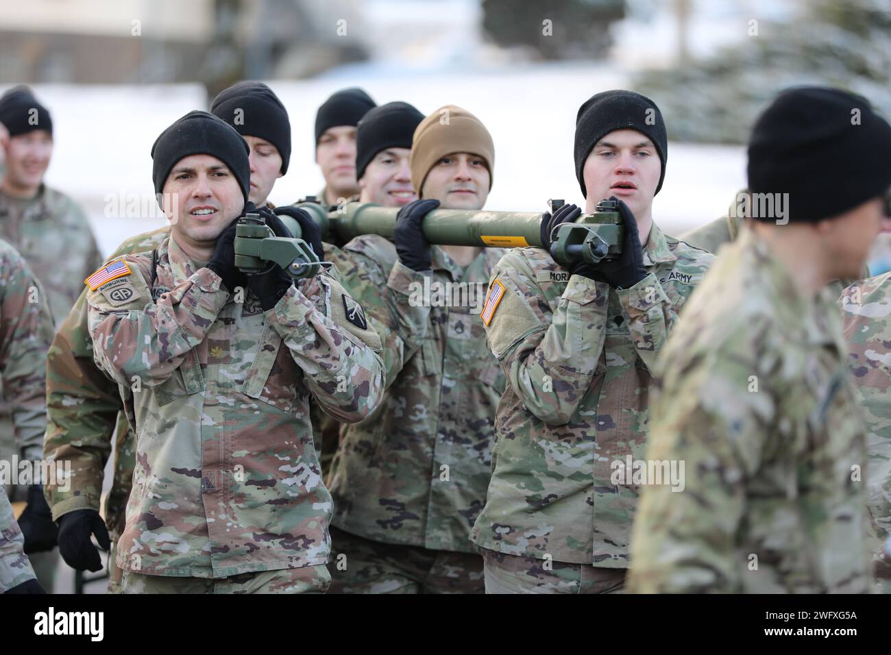 Team "A" begins the journey around Baumholder Army Base with a tow bar ...
