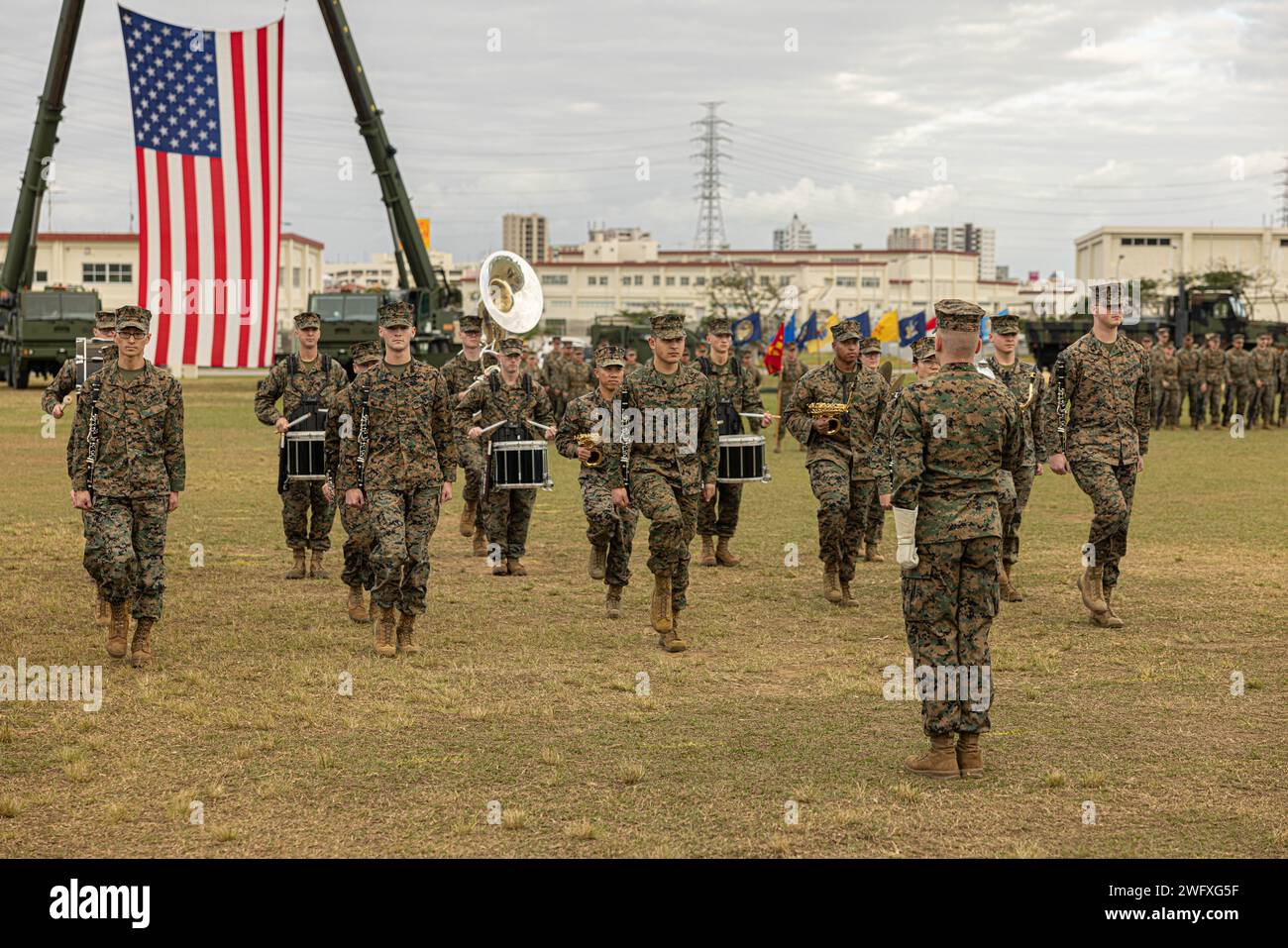 U.S. Marines with the III Marine Expeditionary Force Band perform ...