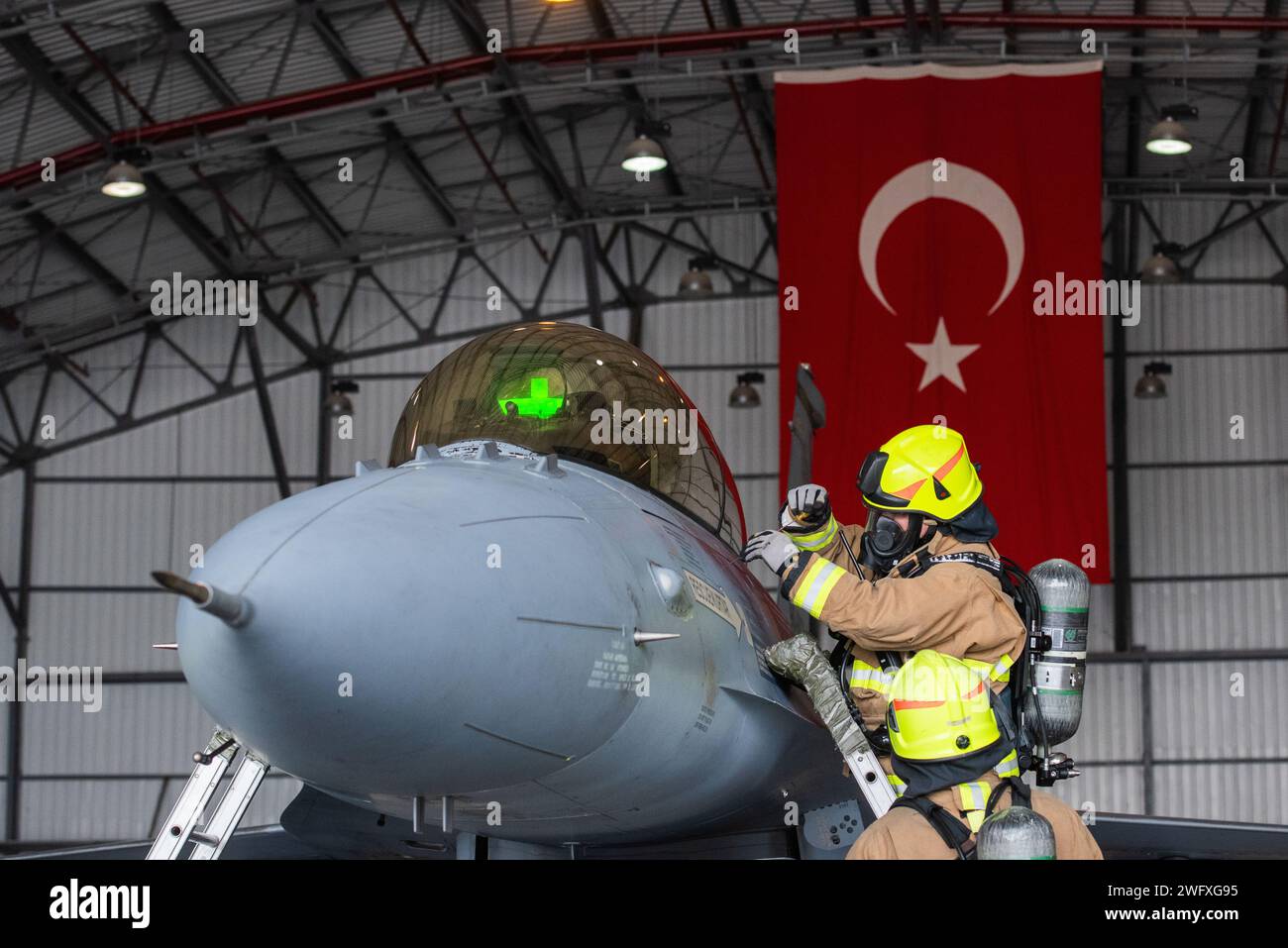 Firefighters assigned to the 39th Civil Engineer Squadron conduct a ...