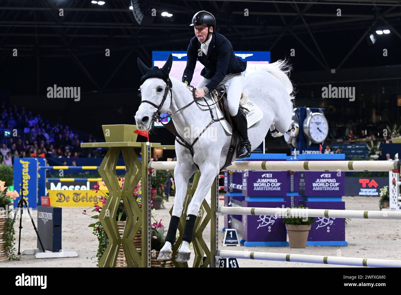 AMSTERDAM - Matthew Sampson with Ebolensky during the Longines FEI ...
