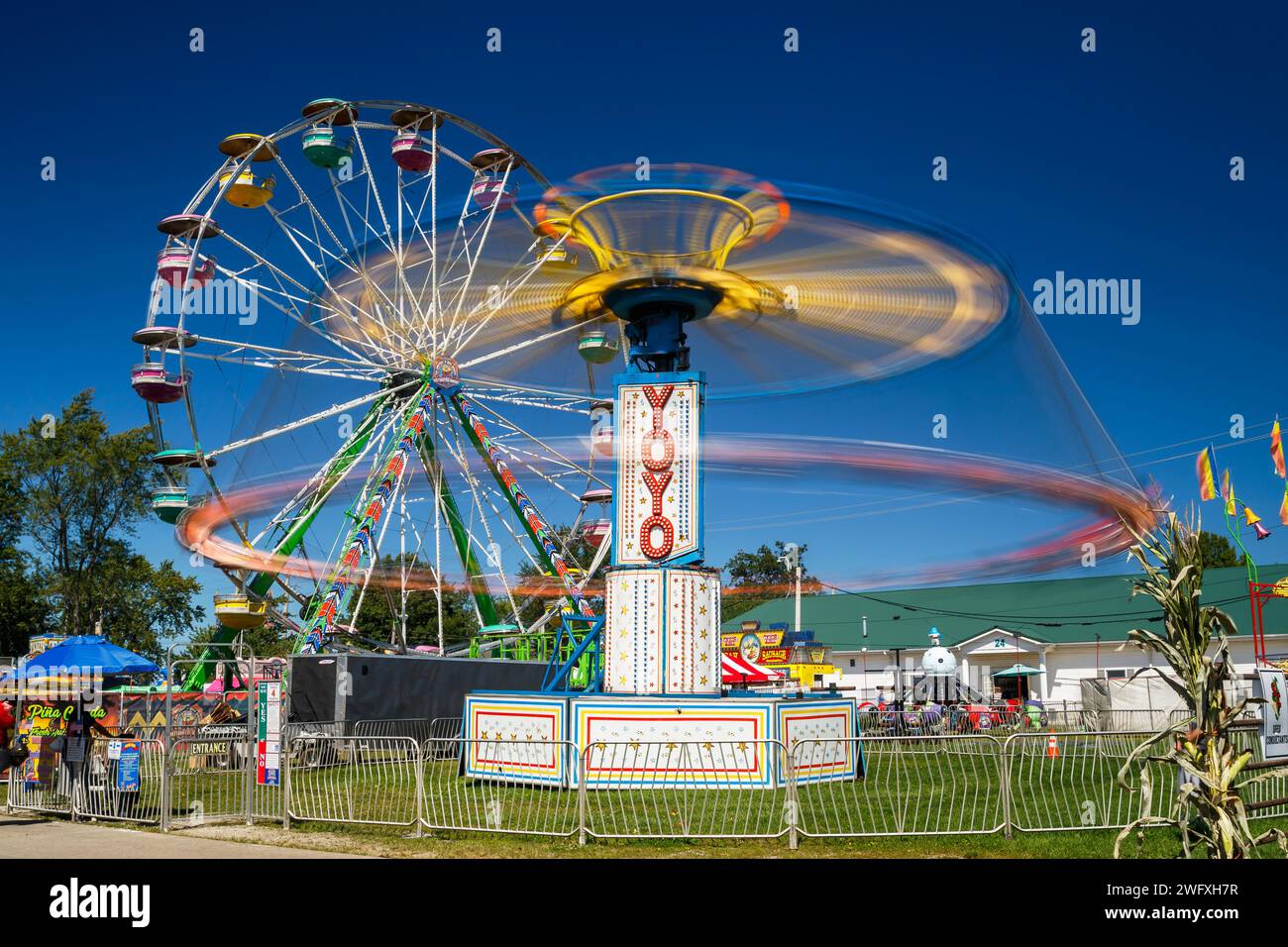 Carnival Ride with long exposure motion blur. Canfield Fair, Mahoning ...