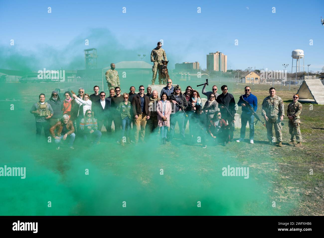 U.S. Army Col. Bryan Logan, center right, Joint Base San Antonio and ...