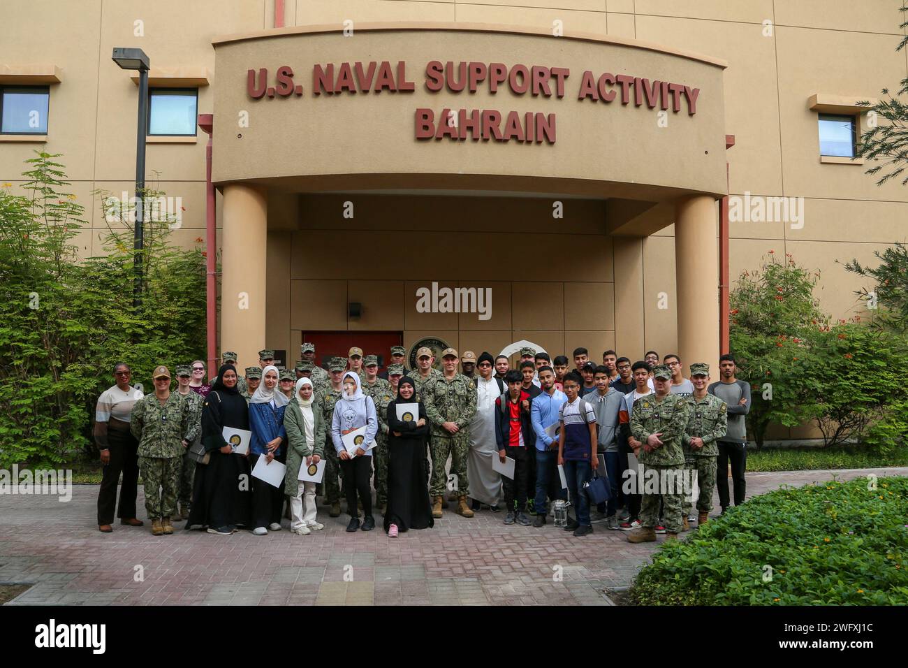 240116-N-AC117-1315 MANAMA, Bahrain (Jan. 16, 2024) Bahraini students ...
