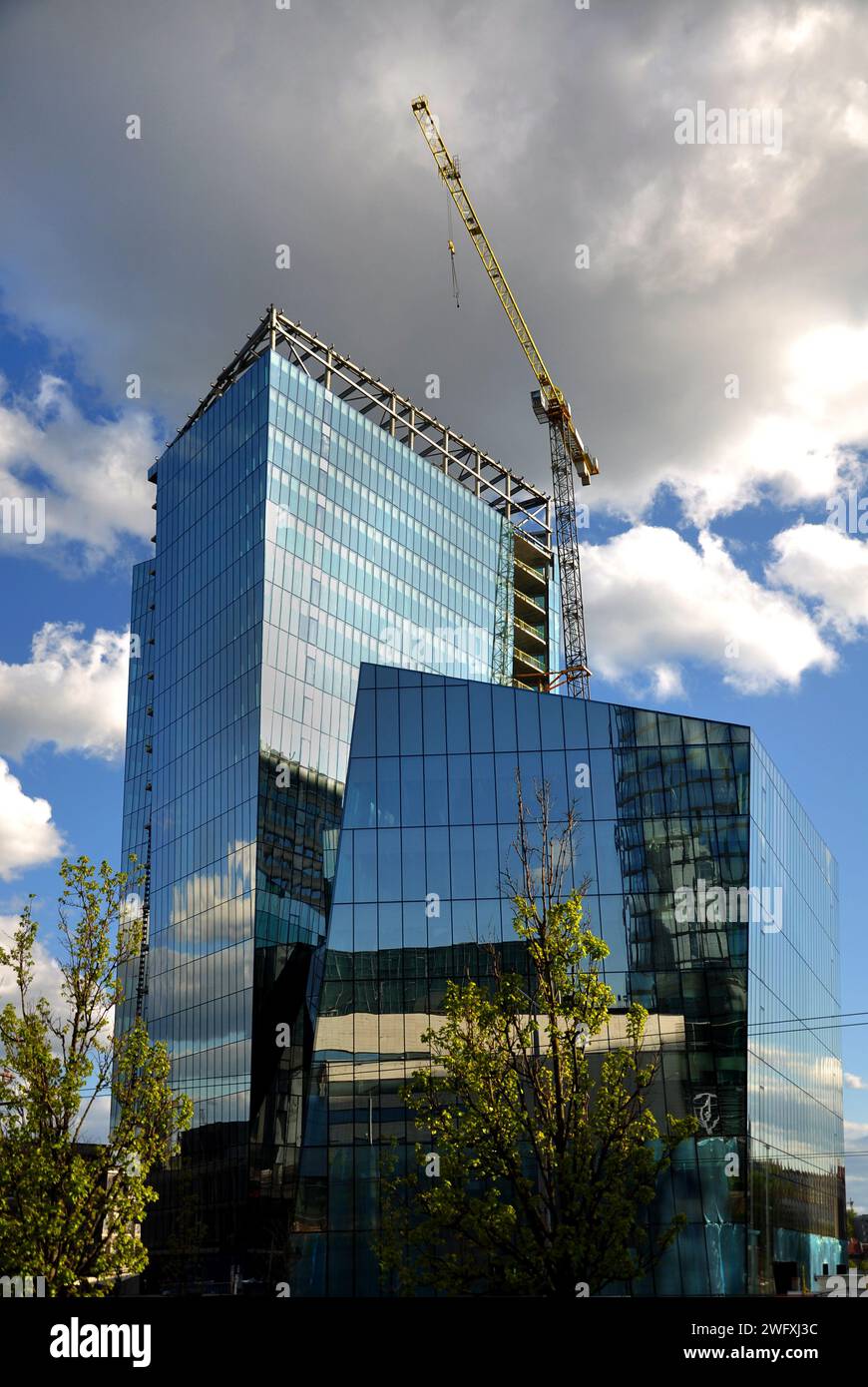 Vilnius (Lithuania) - Modern glass skyscrapers under construction ...