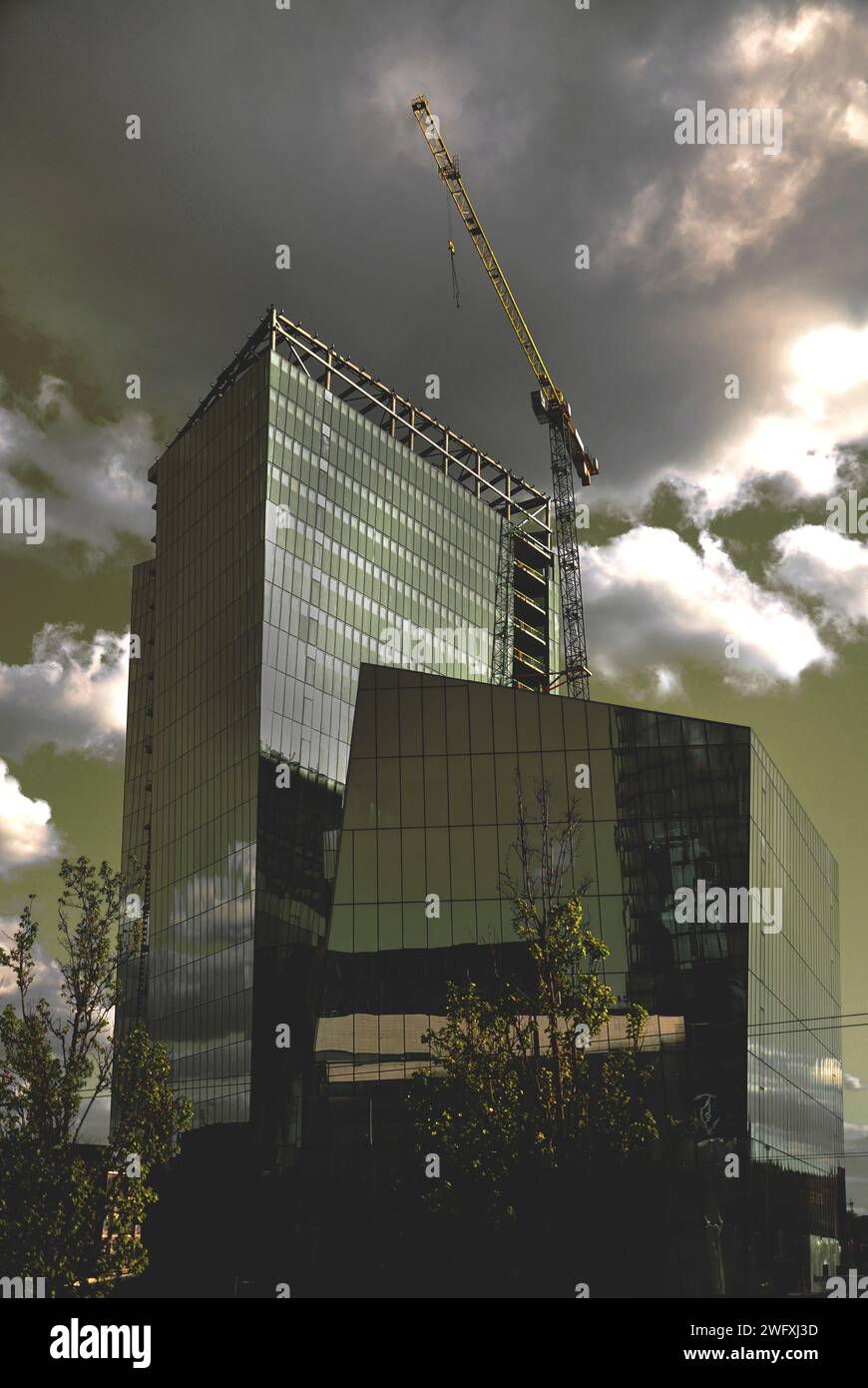 Vilnius (Lithuania) - Modern glass skyscrapers under construction ...