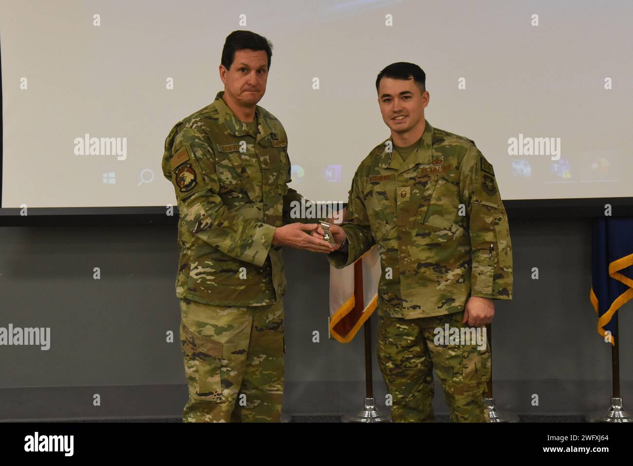 U.S. Air Force Senior Master Sgt. Steve Griffith, the base Occupational ...