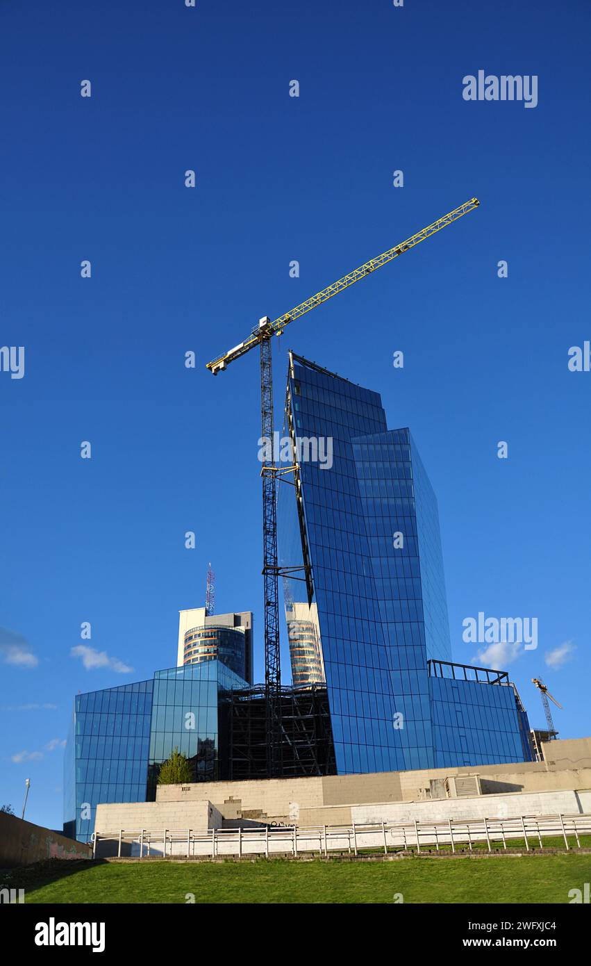Vilnius (Lithuania) - Modern glass skyscrapers under construction ...