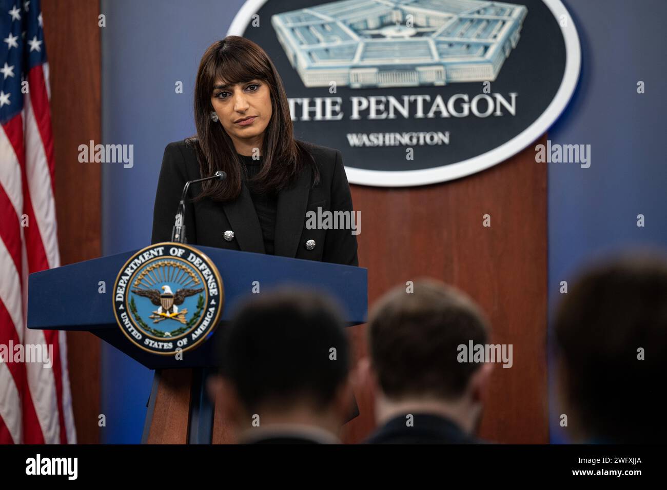 Deputy Pentagon Press Secretary Sabrina Singh conducts a press briefing ...