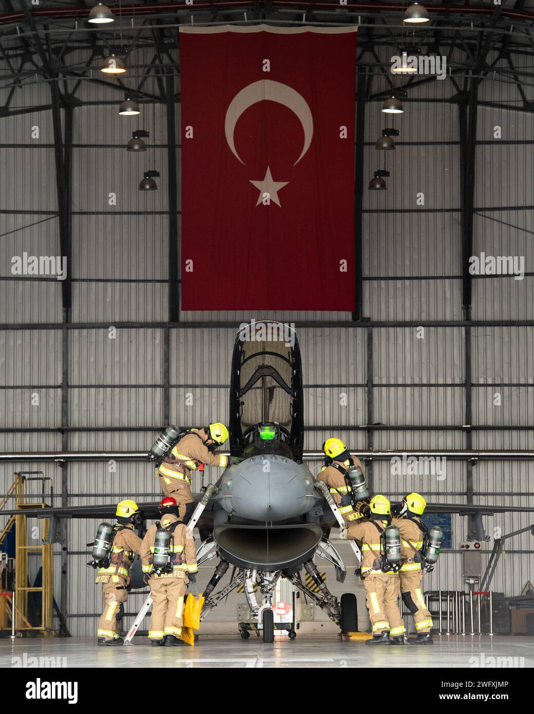 Firefighters assigned to the 39th Civil Engineer Squadron conduct a ...
