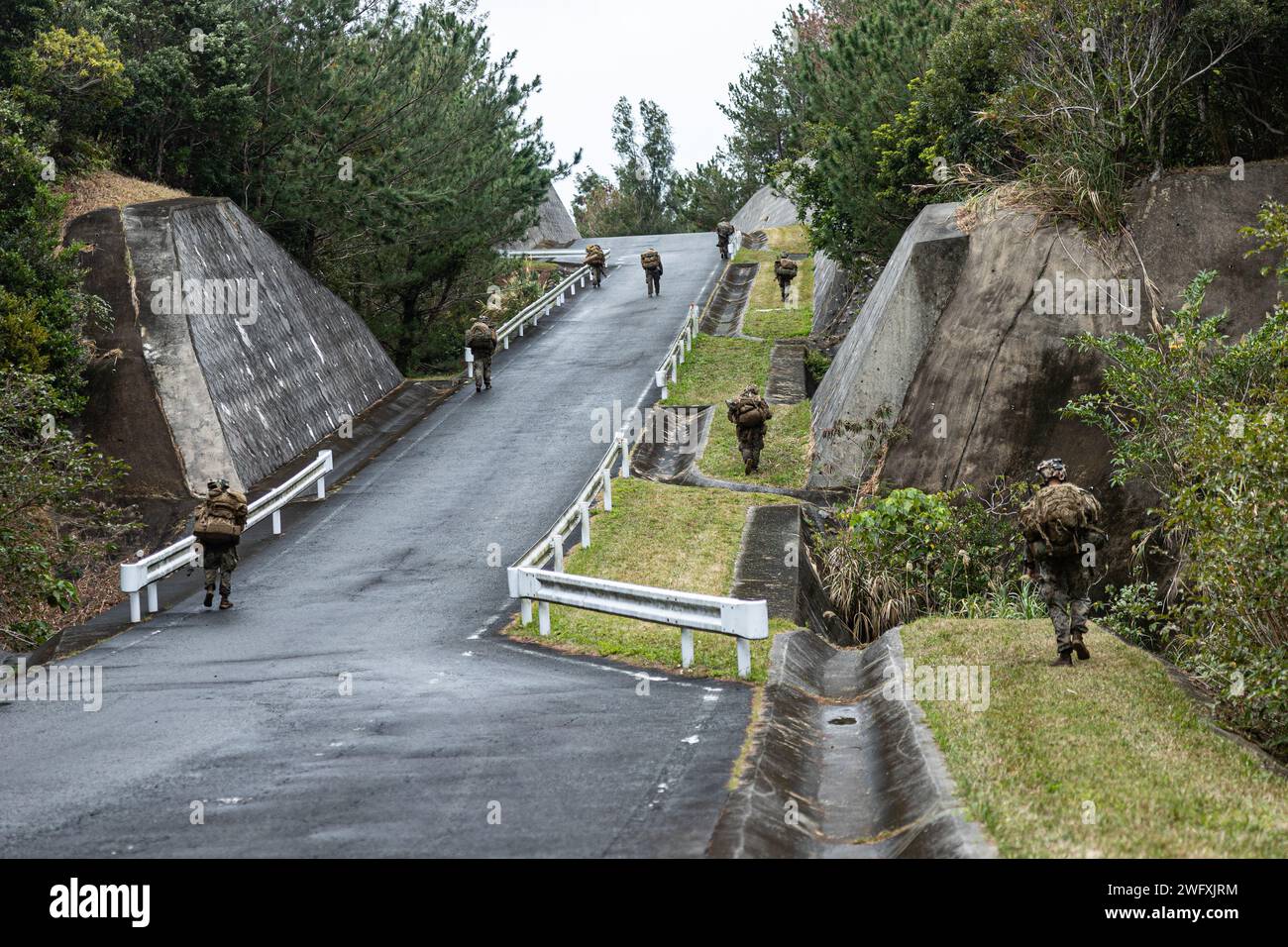 U.S. Marines patrol during the 3d Marine Division Squad Competition on ...