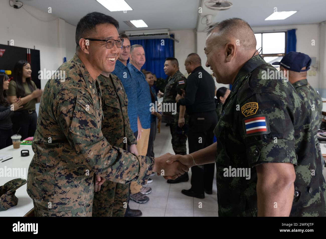 U.S. Marine Corps Maj. Isaac Tibayan, left, the Humanitarian Mine ...