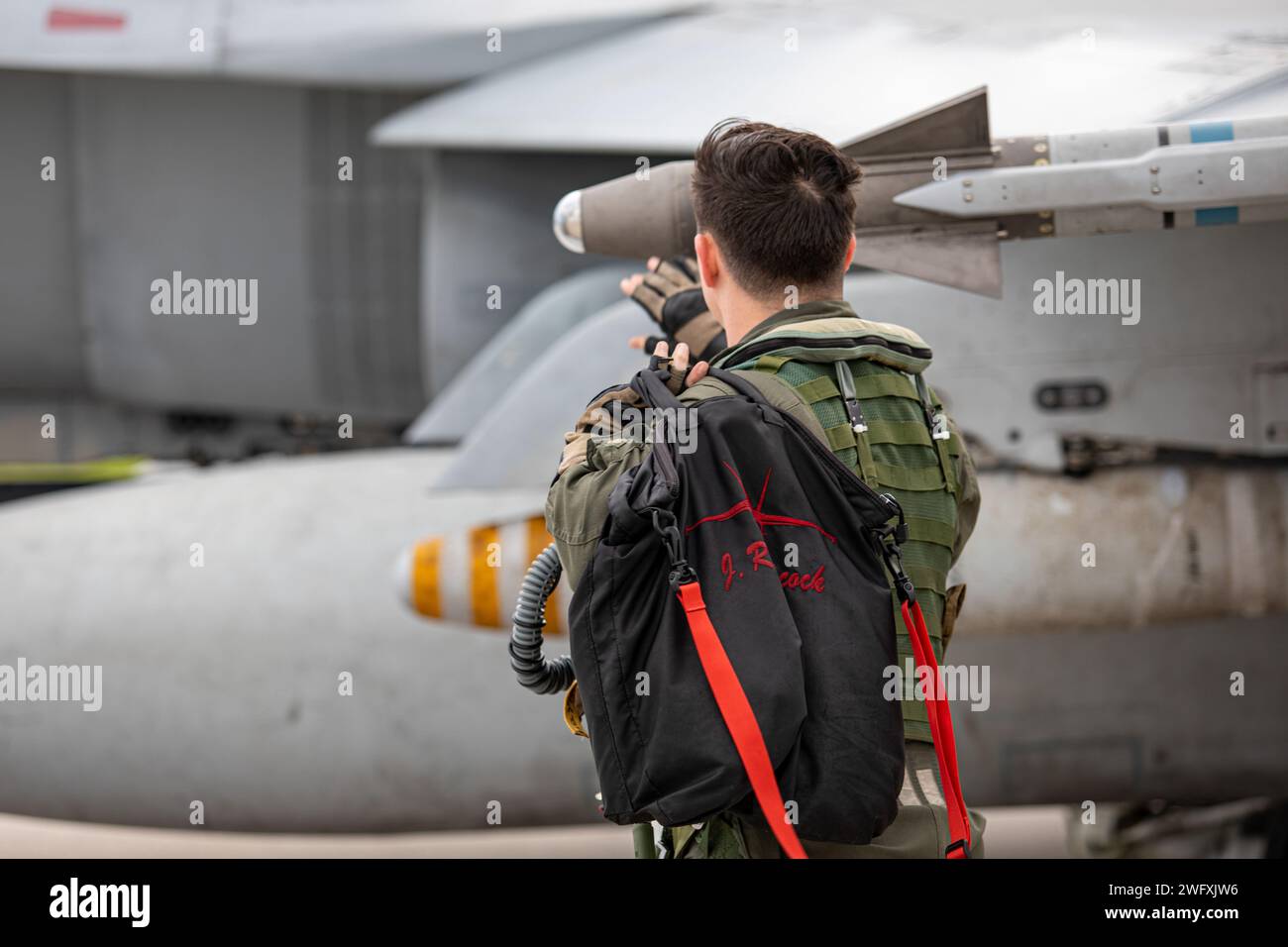 U.S. Marine Corps Capt. John Peacock, a pilot with Marine Fighter ...