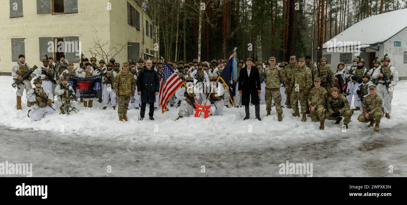 Estonian President Alar Karis and U.S. Ambassador to Estonia George P ...