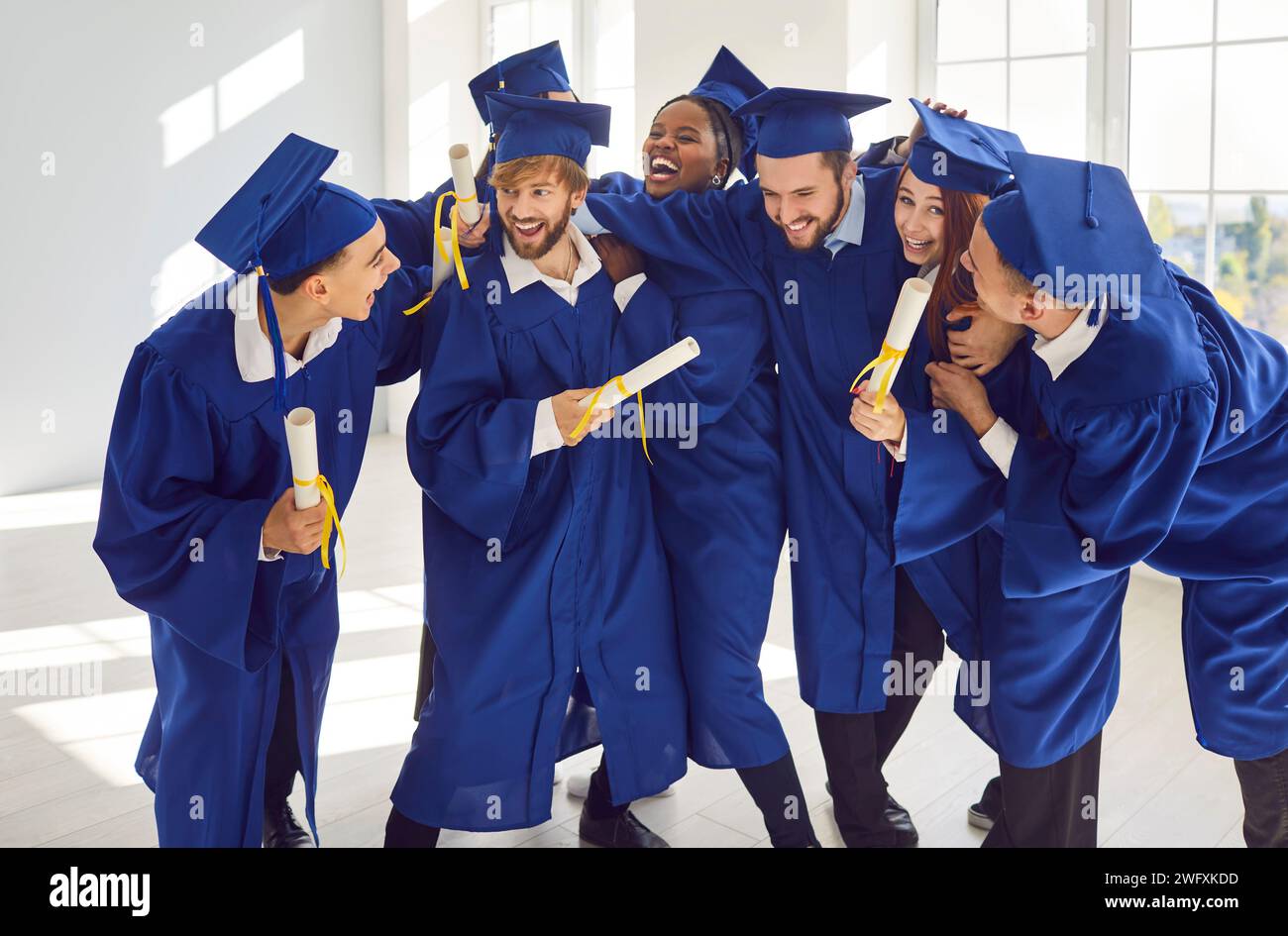 Multinational Graduates Students Celebrating Achievement Stock Photo ...