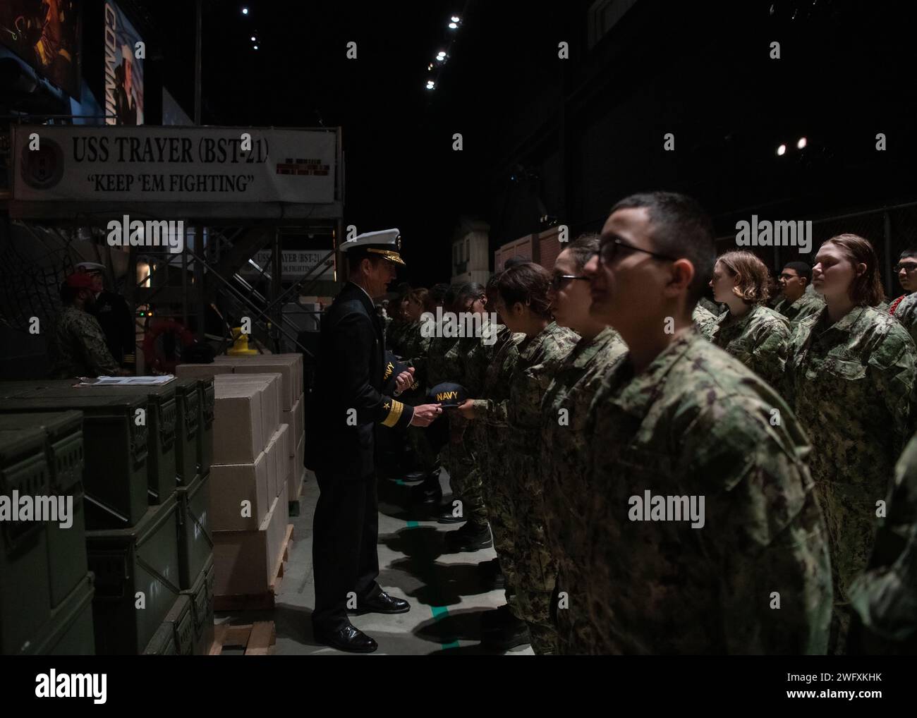 Rear Admiral Thomas Buchanan, Commander, Submarine Group 10, visits USS ...