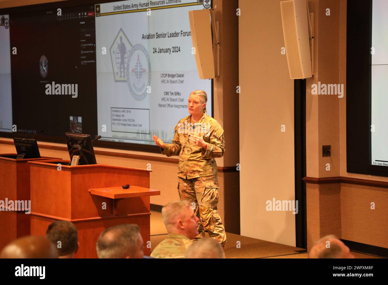 Lt. Col. Bridget Dalziel provides a Human Resources Command aviation ...