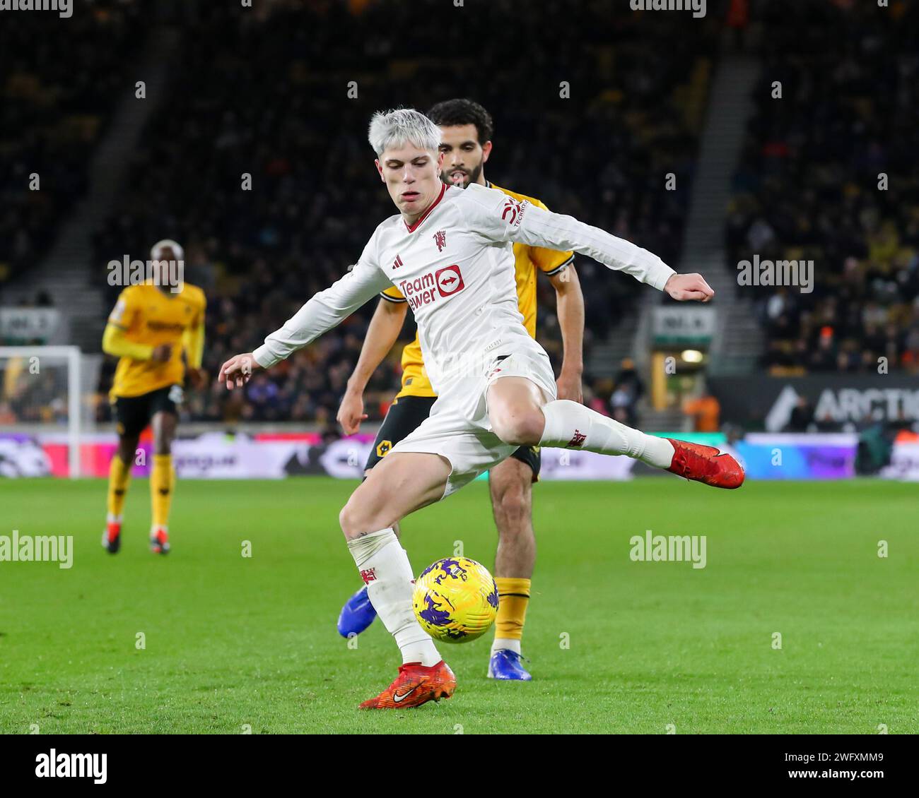 Wolverhampton, UK. 01st Feb, 2024. Alejandro Garnacho of Manchester ...