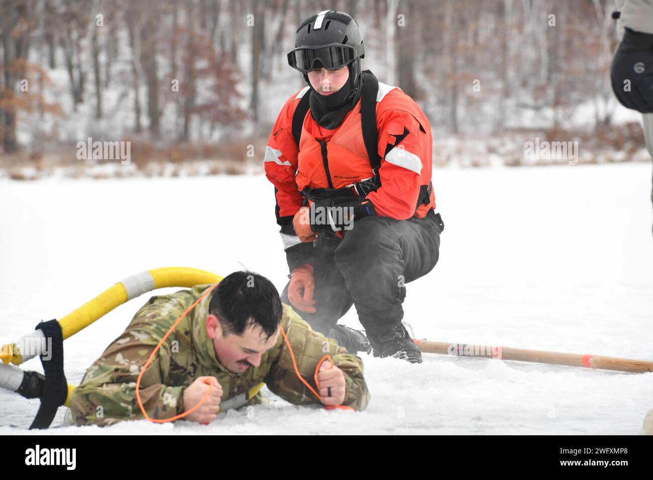 An Air National Guard Security Forces specialist participates in a cold ...