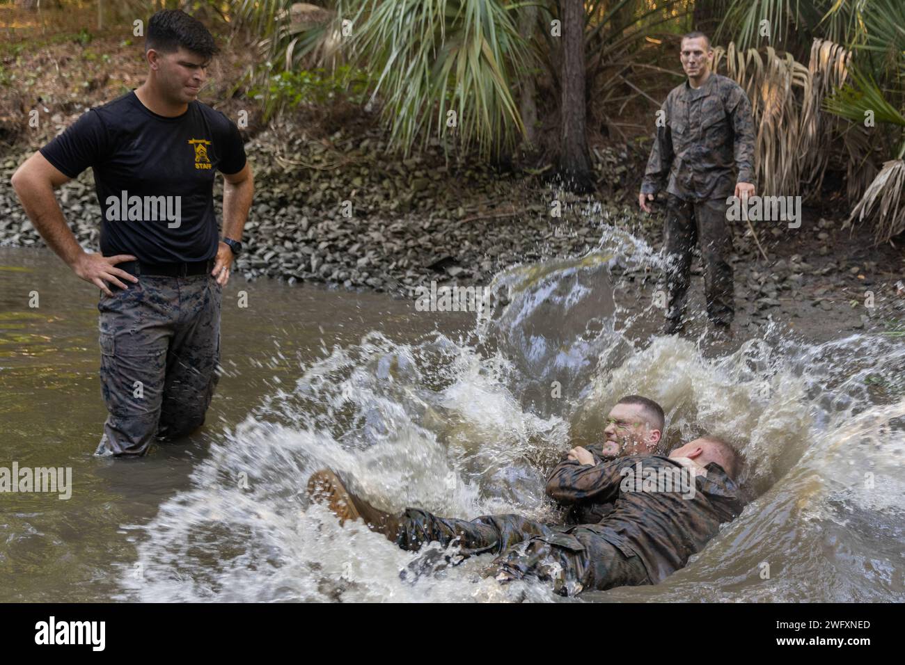 U.S. Marines with Marine Corps Air Station (MCAS) Beaufort grapple in ...