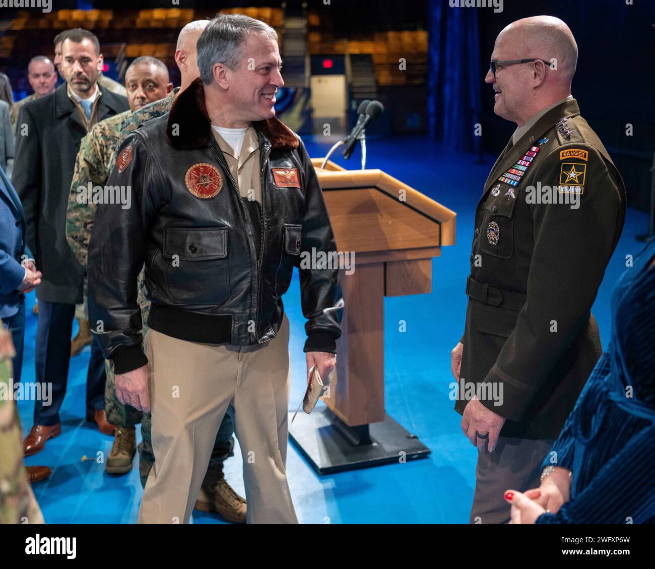 U.S. Soldiers and senior leaders congratulate Gen. James J. Mingus ...