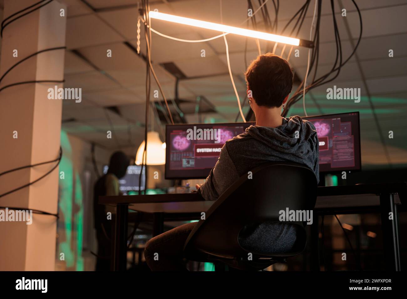 Cyber Attack Hacker Using Spyware Breaking Into Database Server Criminal Stealing Privacy