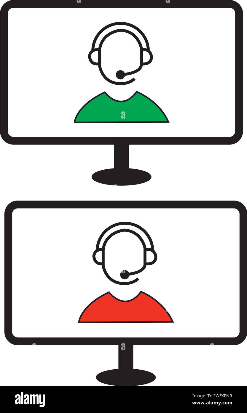 Computer headphone communication customer Cut Out Stock Images ...